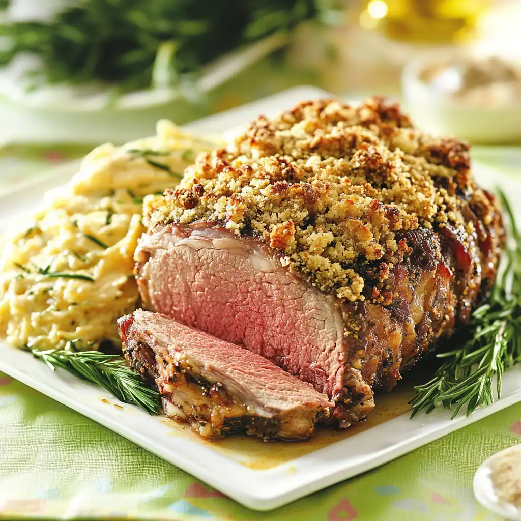 Easter Prime Rib Recipe - Garlic Parmesan Crusted Roast