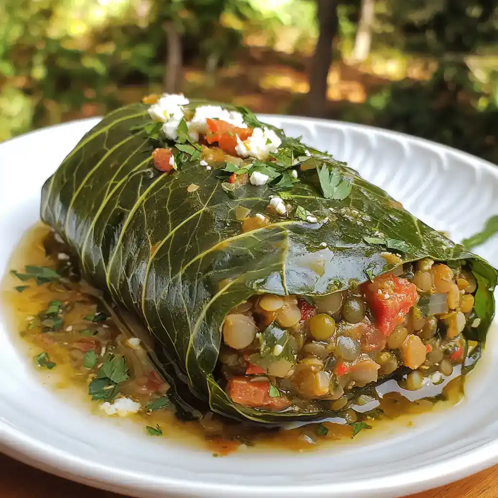 Stuffed Collard Greens with Mediterranean Lentils Recipe | Meal Mia