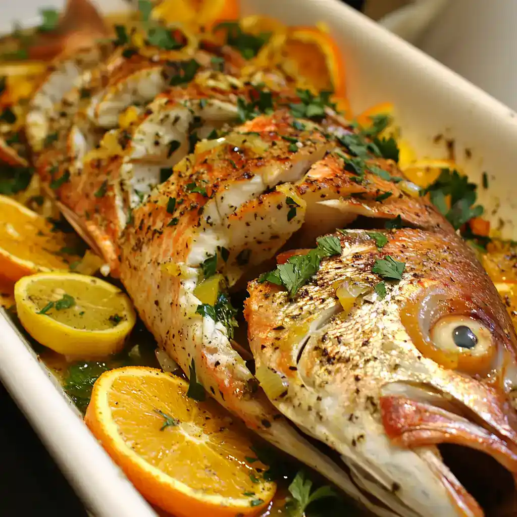 Whole Roasted Red Snapper with Citrus & Herbs Recipe Recipe By Mia