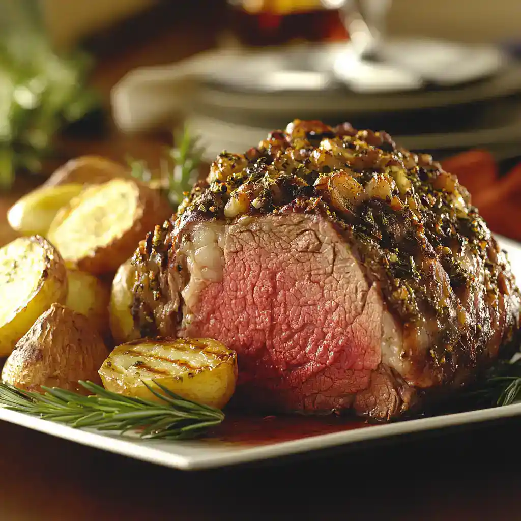 Garlic & Herb Crusted Prime Rib Recipe Recipe By Mia