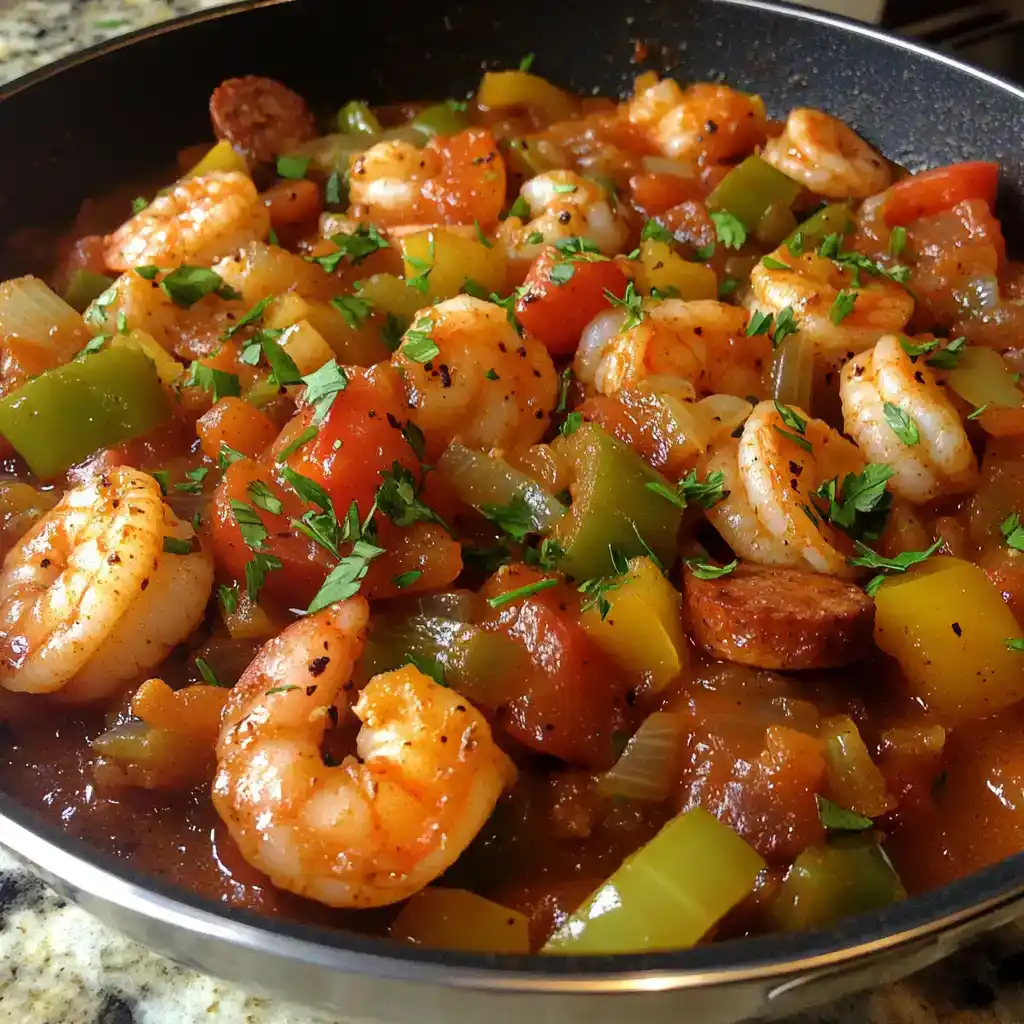 Shrimp & Andouille Étouffée with Trinity Vegetables Recipe Recipe By Mia
