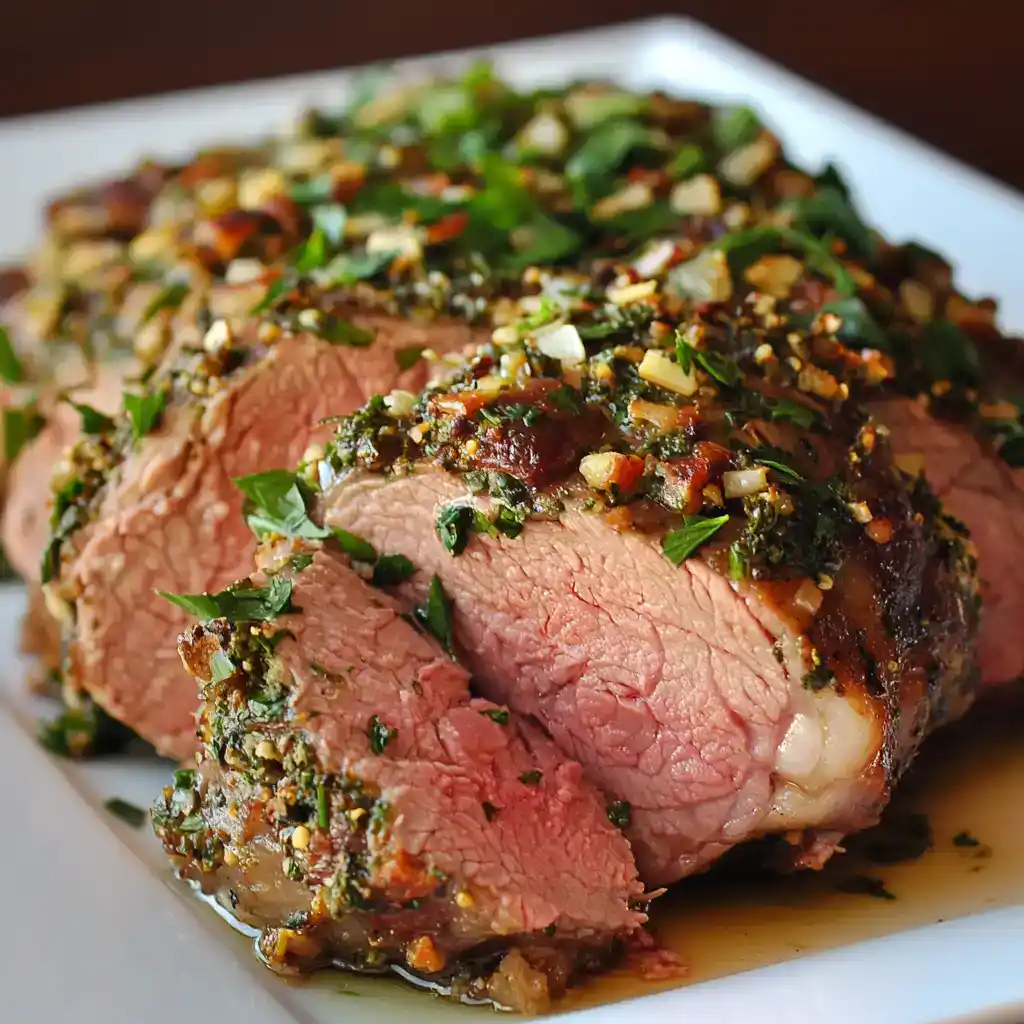 Herb-Crusted Leg of Lamb with Mint Sauce Recipe
