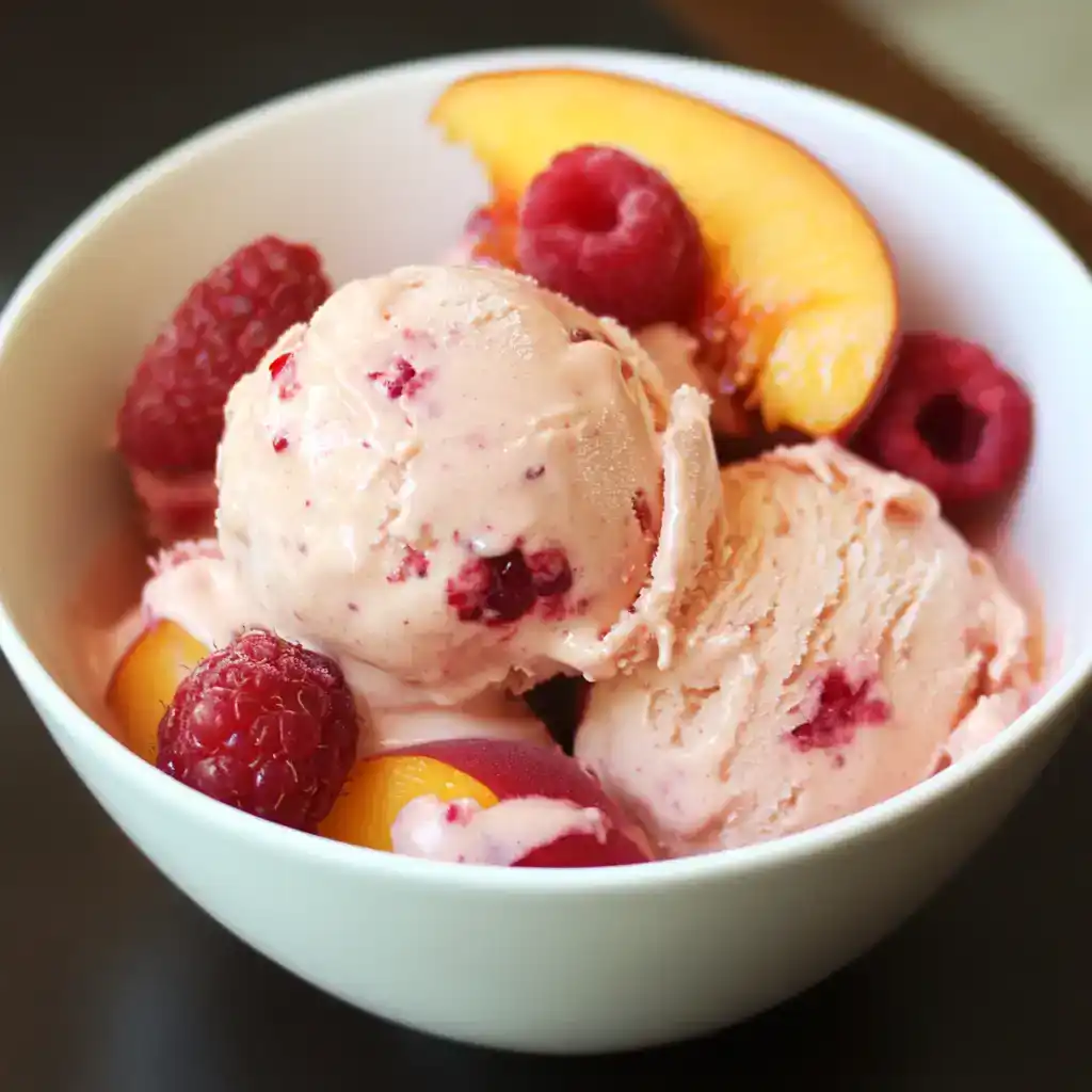 Raspberry Peach Ice Cream Recipe